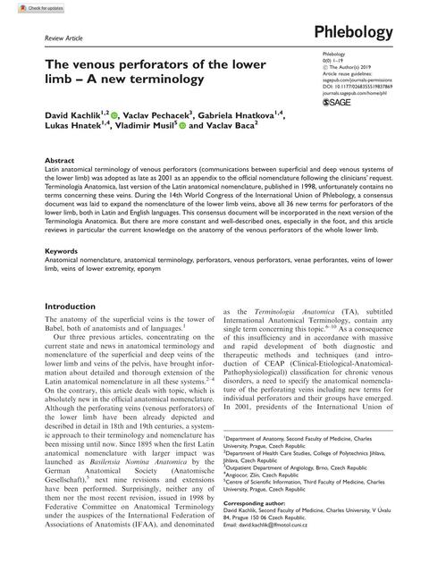 The venous perforators of the lower limb | Jorge Mayorga | uDocz