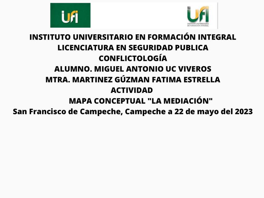 MAPA CONCEPTUAL LA MEDIACIÓN | Miguel Uc | uDocz