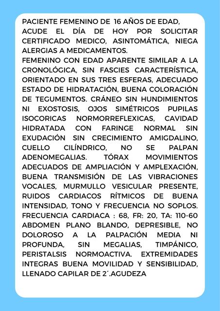 Ejemplo de nota medica | Luis Esquivel Peña | uDocz