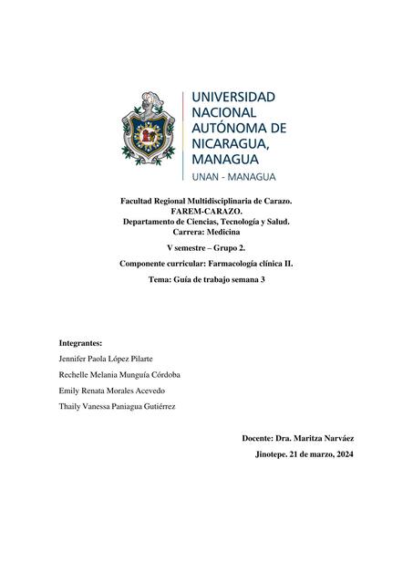 Farmacologia guia 2 | Emily | uDocz