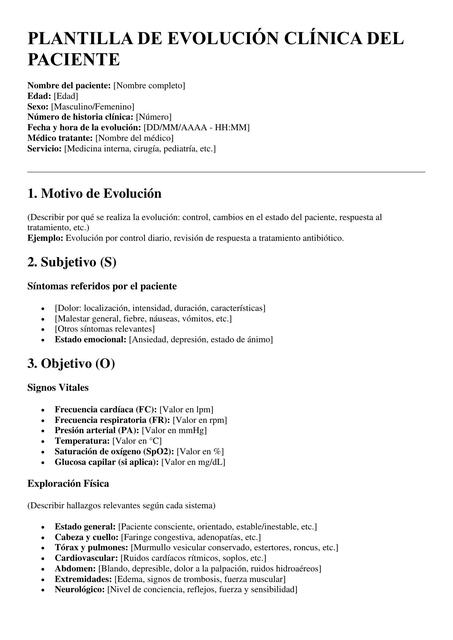 123PLANTILLA DE EVOLUCIÓN CLÍNICA DEL PACIENTE | Aracely Cabezas | uDocz