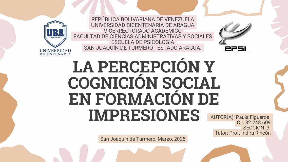 La percepción y cognición social en formación de impresiones | Palu | uDocz
