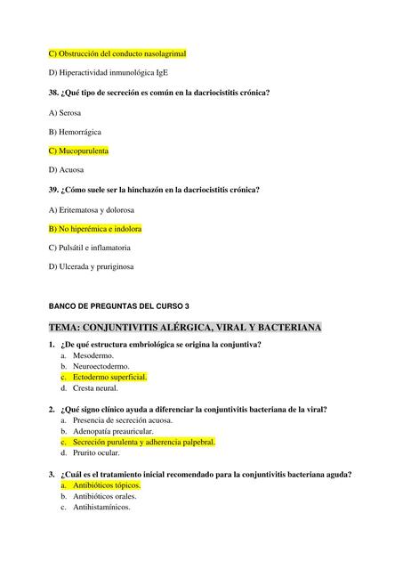 BANCO DE PREGUNTAS OFTALMOLOGIA 57 | Doctor_teco | uDocz