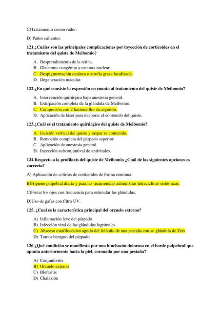 BANCO DE PREGUNTAS OFTALMOLOGIA 82 | Doctor_teco | uDocz