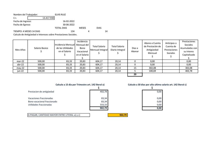 PRESTACIONES SOCIALES ELVIS RUIZ | Elvin | uDocz