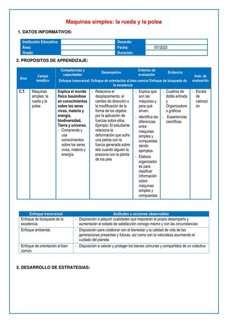 3 CyT maquinas simples la rueda y la polea | Yesi | uDocz