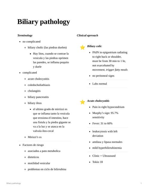 Biliary pathology digestive disorders | Alondra Valenzuela Grajeda | uDocz
