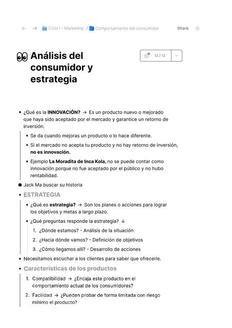 Análisis del consumidor y estrategia | Val Cordova M | uDocz
