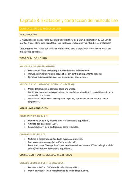 Excitación y Contracción del Musculo Liso - Fisiología de Guyton - Capitulo 8 | Chris Med | uDocz