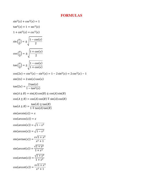 FORMULAS CALCULO | Luis Gustavo | uDocz