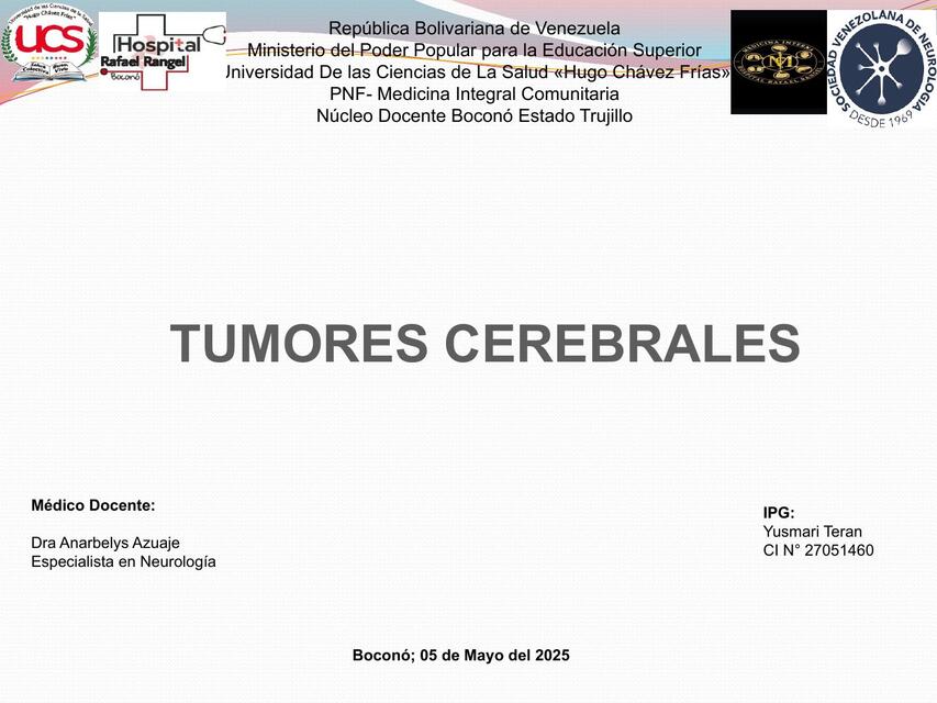 Flashcards de Tumores Cerebrales | Por Yusmari Terán | uDocz