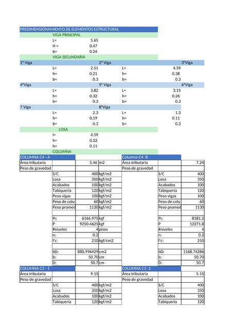 PREDIMENSIONAMIENTO EXCEL 1 | ANTHONY P F | uDocz