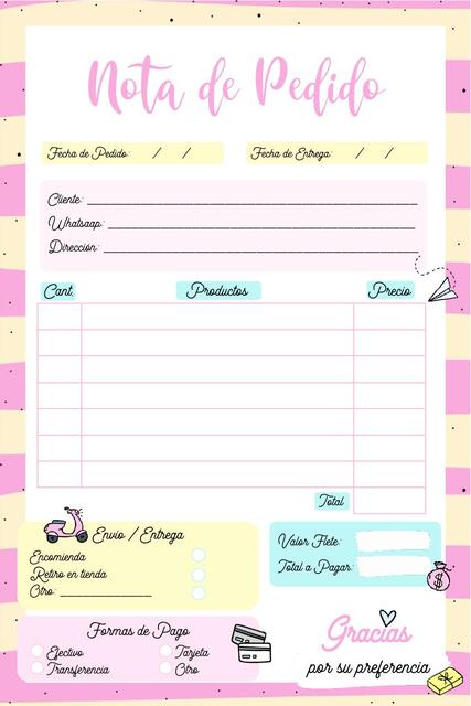 Notas de Pedidos | Estudio | uDocz