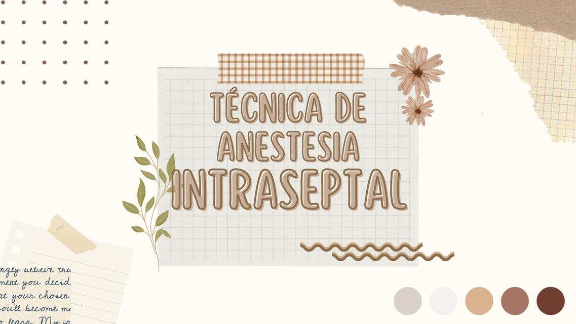 Técnica de anestesia intraseptal | anne | uDocz
