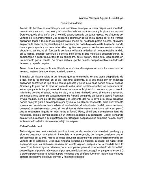 Cuento a la deriva J Guadalupe Vazquez Aguilar | Edgar | uDocz