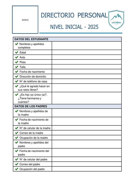 DIRECTORIO PERSONAL INICIAL | WENDY ESPINOZA RAMIREZ | uDocz