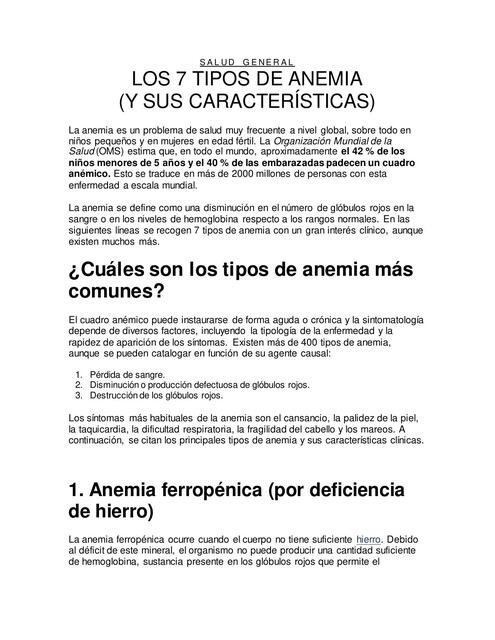 ANEMIAS 2 2 LOS 7 TIPOS DE ANEMIA | Jose Manuel Hernandez Sanchez | uDocz