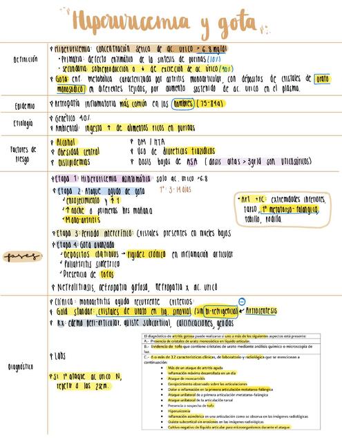 Hiperuricemia y gota | Josefa (@jomedstudent) | uDocz