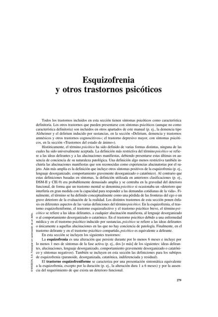 Esquizofrenia dsm iv manual diagnostico estadistic | jazmin morales | uDocz