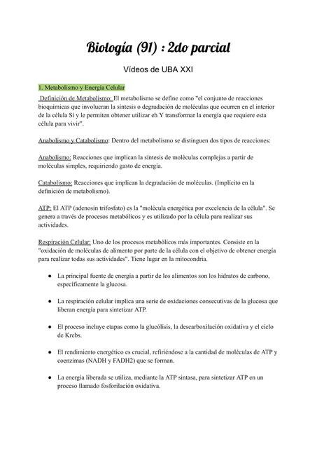 Biología 91 2do parcial | Julieta | uDocz