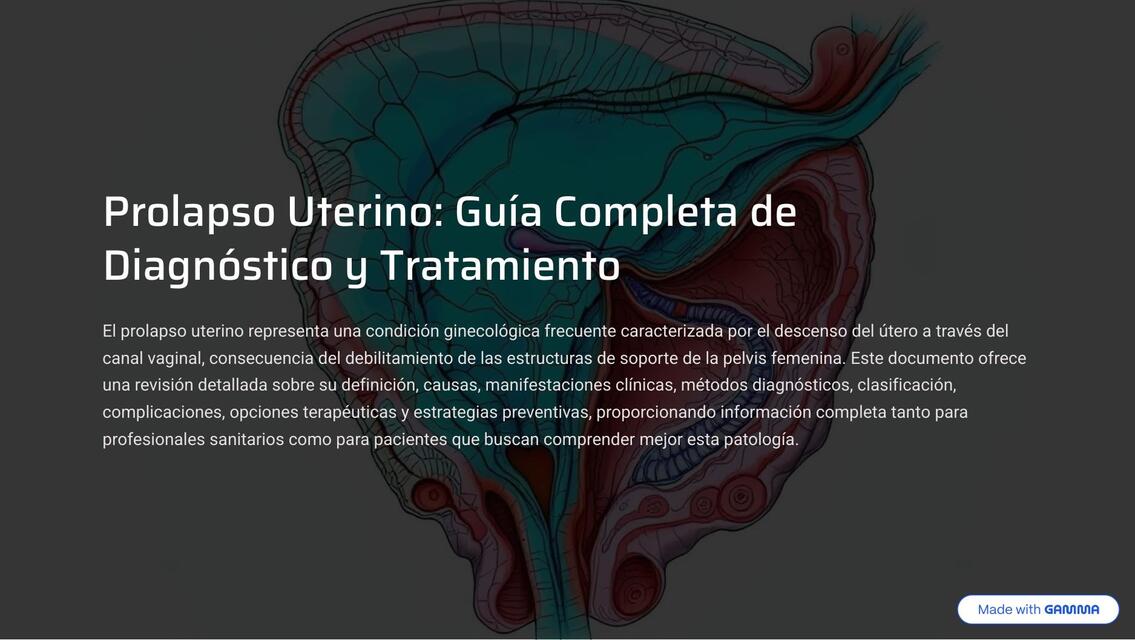 Prolapso Uterino Guia Completa de Diagnostico y Tr | Obstetra Marco Antonio | uDocz