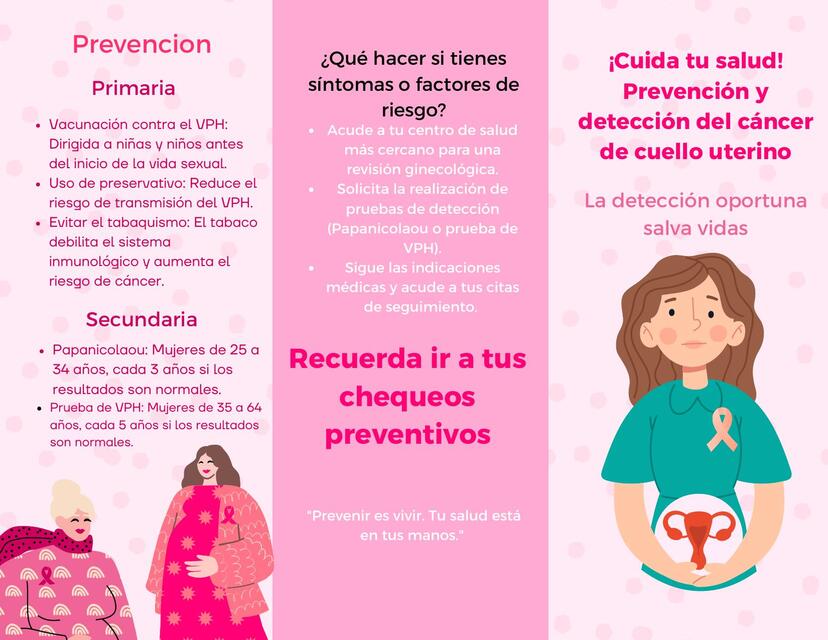 Triptico o folleto cancer cervicouterino | DanMedi | uDocz