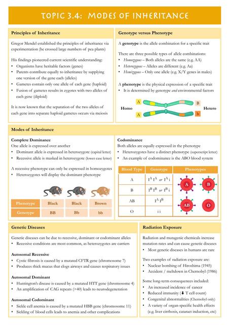 3 4 Modes of Inheritance | Siena Echeverry | uDocz