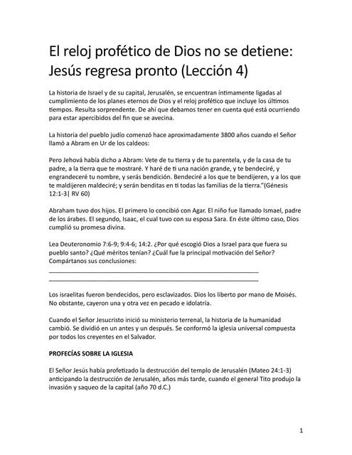 El reloj profético de Dios no se detiene leccion4 | HANNAH ROSA LEON ...