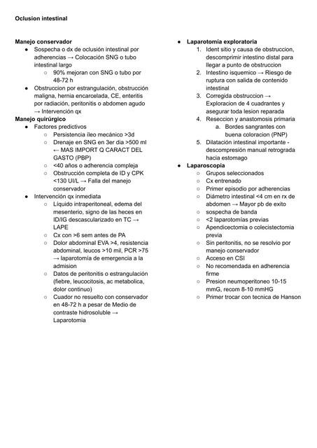 Oclusion intestinal | MARIA CARMEN MANDUJANO PATIÑO | uDocz