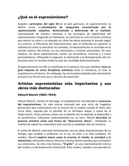 Qué es el expresionismo | Maya | uDocz