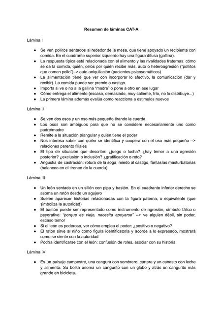 Resumen de láminas CAT A | Fernanda | uDocz