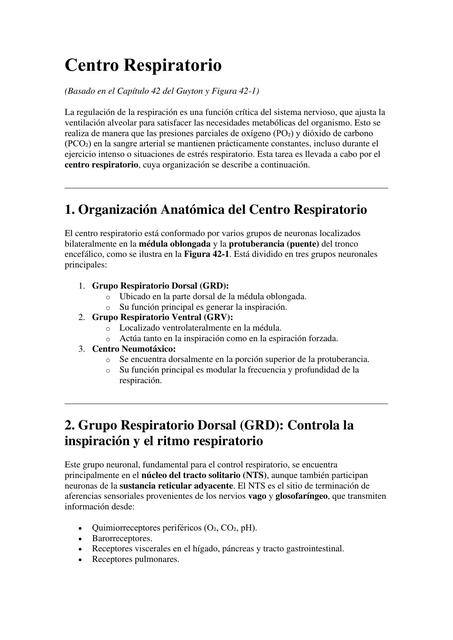 Centro RESPIRTATORIO RESUMEN | EDWIN LEON | uDocz
