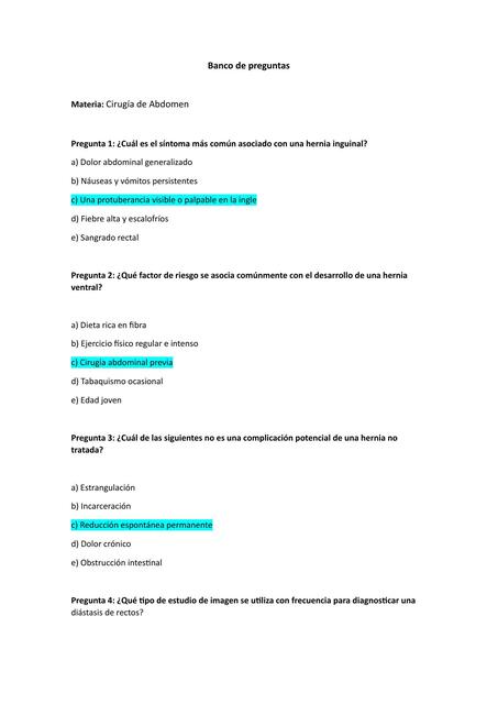 Banco de preguntas C de abdomen | Belen Leidy Heredia Rodriguez | uDocz