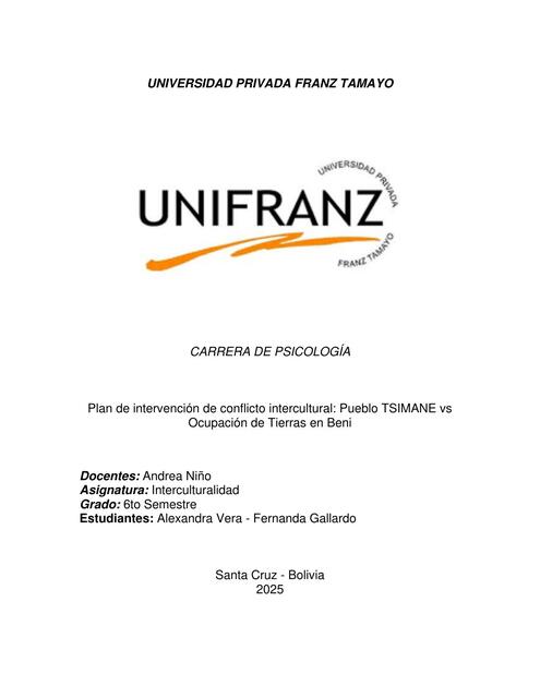1Conflicto Tsimane | Maria Fernanda Gallardo Chávez | uDocz