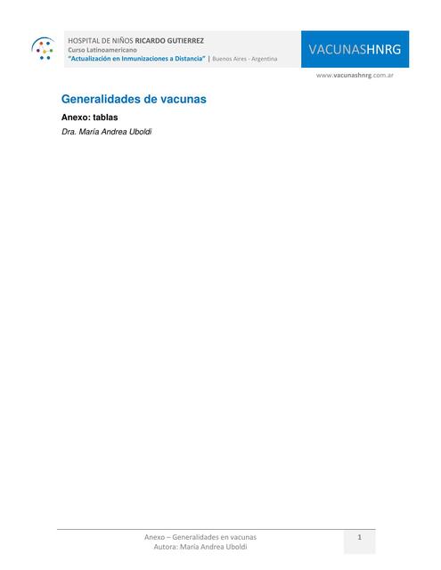 Flashcards de Anexo cuadros de Interés Generalidades de vacunas | Por Ayelen Vega | uDocz