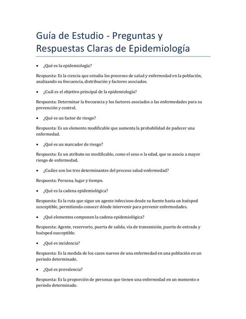Guia Preguntas Claras Epidemiologia | Mayerlin | uDocz