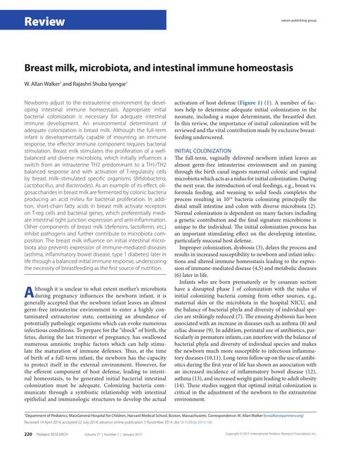 Breast milk, microbiota, and intestinal immune homeostasis | Alezka | uDocz