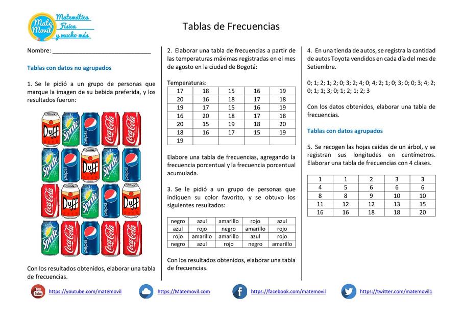 Tablas de Frecuencias Ejercicios Propuestos PDF | Joaquin Rojas | uDocz