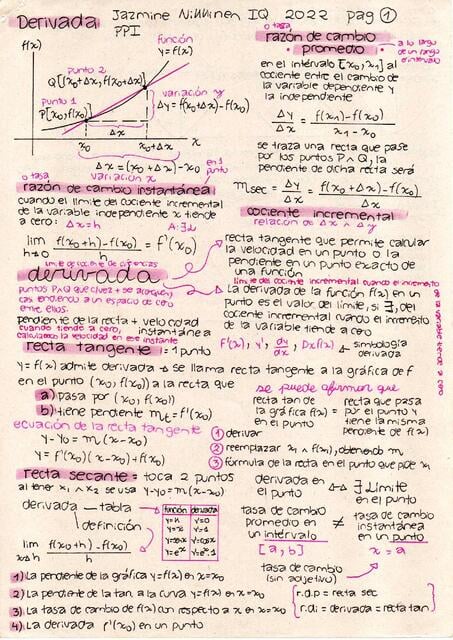 Apunte de Derivadas - Definición, lateral, crecimiento, criterios ...