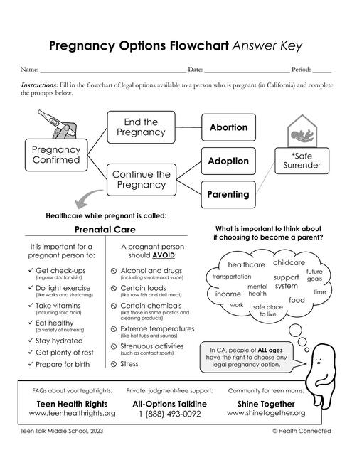 TTMS Lesson 6 Pregnancy Options Flowchart Answer K | tomas | uDocz