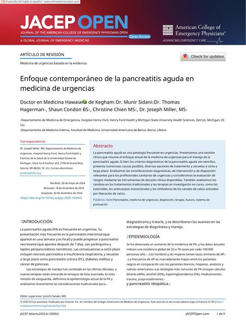 Pancreatitis | Victor Carrasquel | uDocz