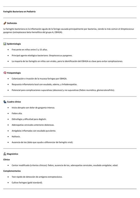 Faringitis Bacteriana en Pediatría | Lorena Roza | uDocz