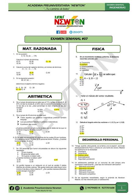 EXAMEN SEMANAL 7 INGENIERIAS CLAVES | ANGHELIE AMELÍ | uDocz