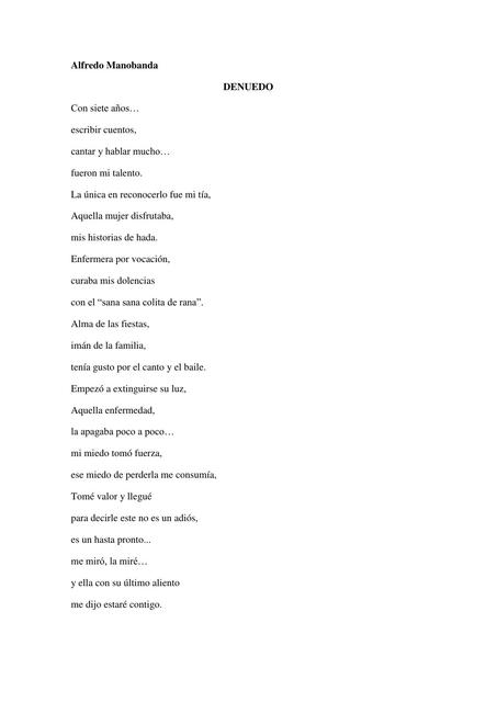 Poema DENUEVO | alfredo manobanda | uDocz