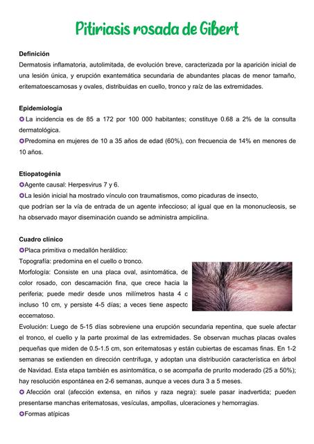 Pitiriasis rosada de Gibert | apun.tesmedicina | uDocz