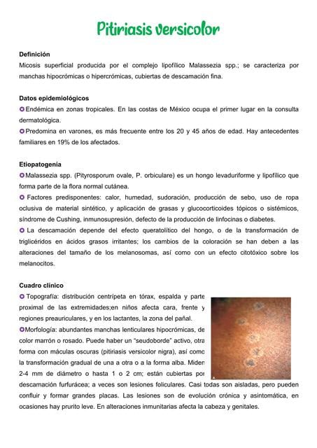 Resúmenes de Ptiriasis versicolor | Descarga apuntes de Ptiriasis ...