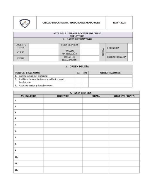 ACTA DE JUNTA DE SUPLETORIO | Maria Esther | uDocz