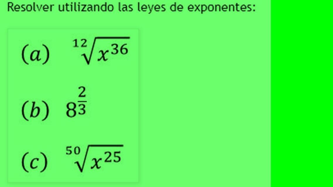 Propiedades de la radicación, de raíz a exponente fraccionario ...