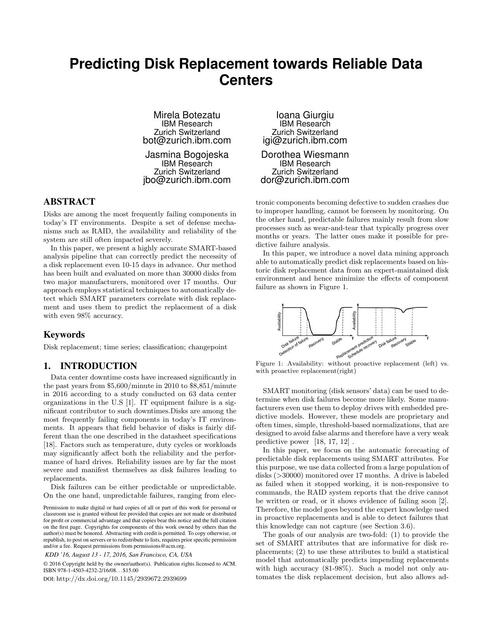 Predicting Disk Replacement Towards Reliable Data Centers | HackerNews | uDocz