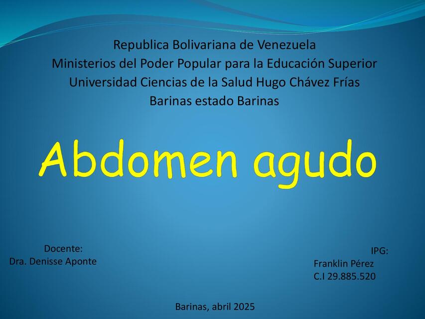 Abdomen agudo | Dariangeles | uDocz